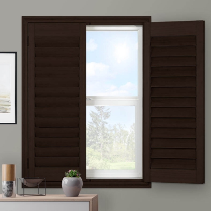 Dark brown Wood Shutters | Select Blinds Canada